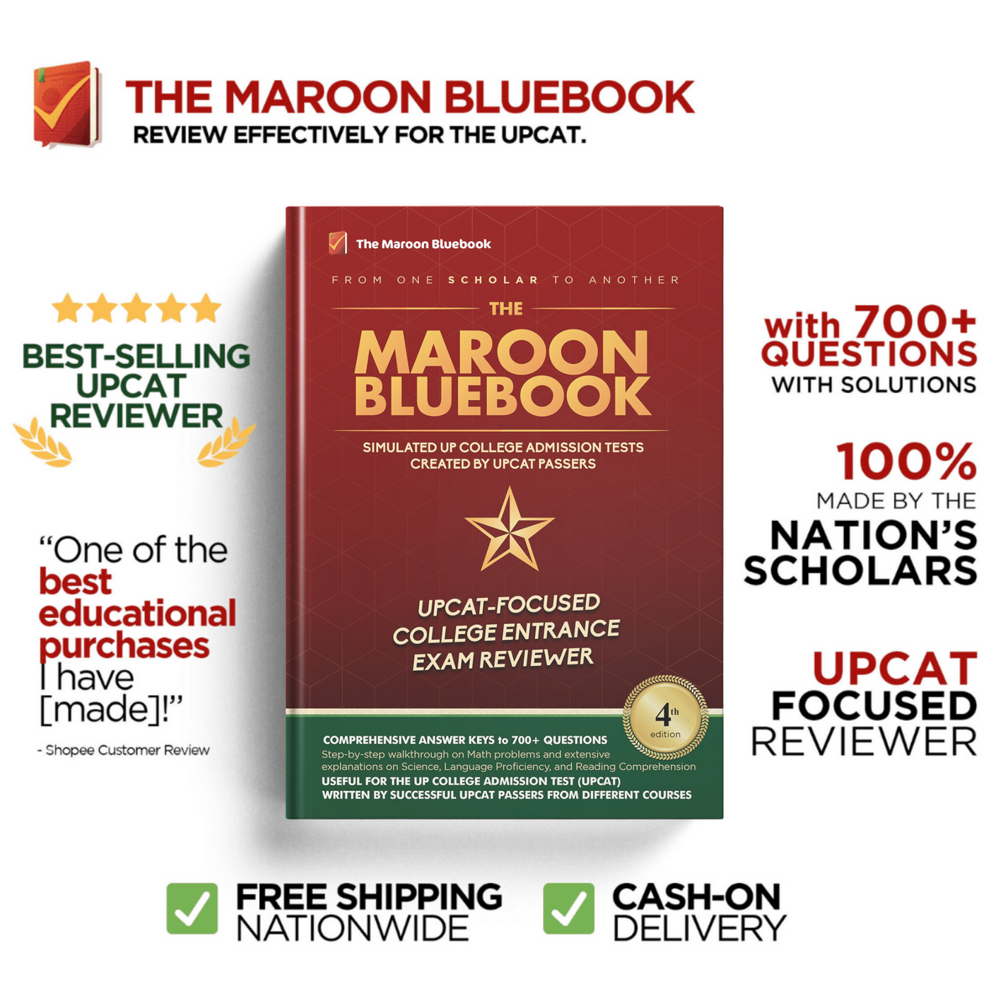 The Maroon Bluebook - ULTIMATE Updated UPCAT 2027 Reviewer – Achievo Institute