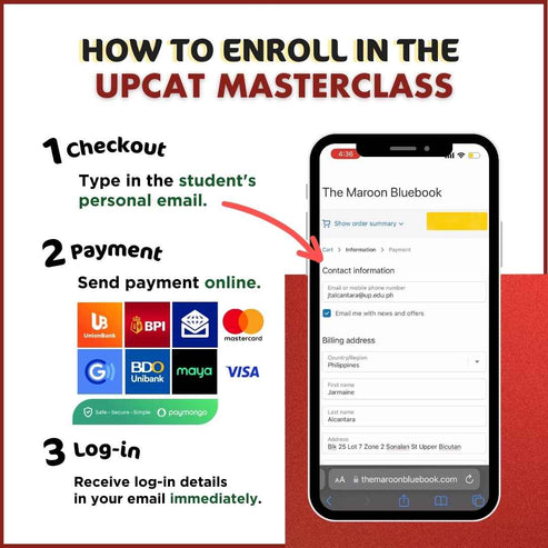 UPCAT Masterclass Online – The Maroon Bluebook